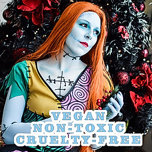 MEICOLY Blue Face Body Paint,1.05oz Water Based Washable Blue Face Paint Sadness,Pale Blue Face Painting for Adults and Kids,SFX Avatar Scary Corpse Bride Cosplay Halloween Sally Makeup,Light Blue