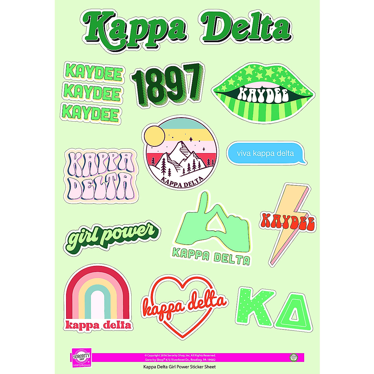 Kappa Delta - Sticker Sheet - Girl Power