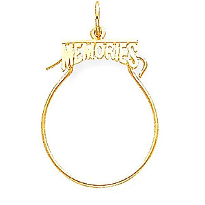 IceCarats 10K Yellow Gold Memories Necklace Charm Pendant Holder Only