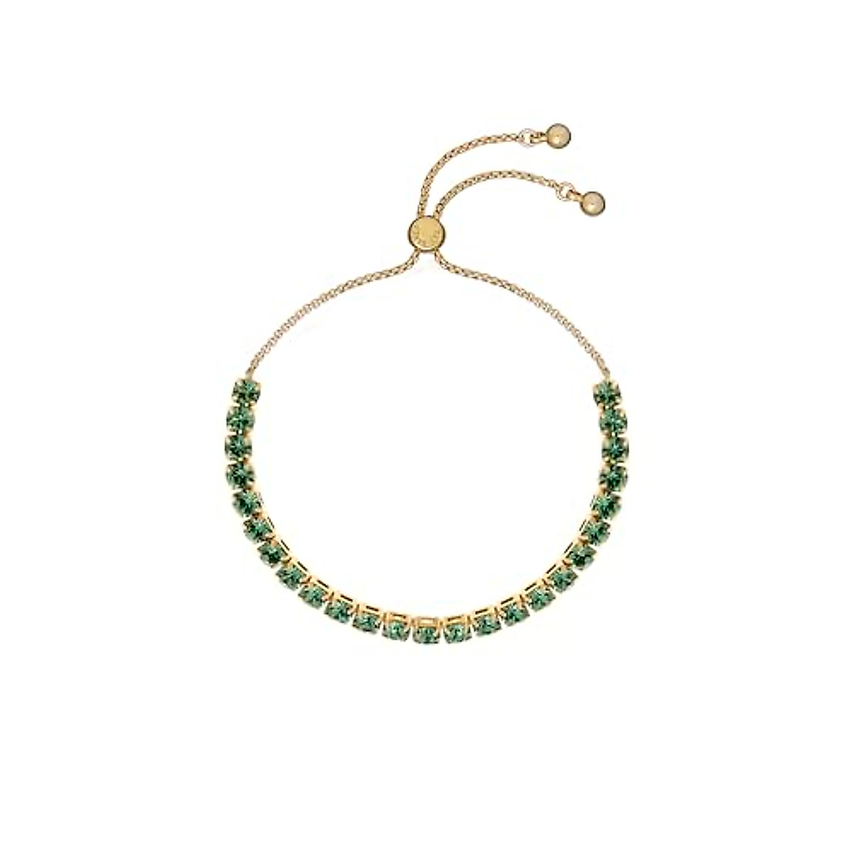 Ted Baker London Melrah Icon Crystal Slider Adjustable Tennis Bracelet for Women (Gold Tone/Erinite Crystal)