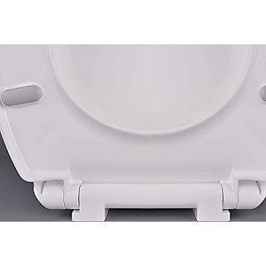 CYRRET Toilet Seat Round with Lid, Slow Close, Easy to Install and Clean, Durable Plastic, White, Replacement Toilet Seats, Fits Standard Round Toilets Bowl