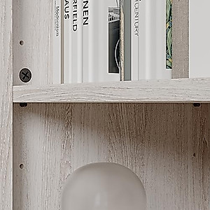 OLD CAPTAIN Coffee Bar Cabinet with Adjustable Storage Shelves,Sliding Door,32", White