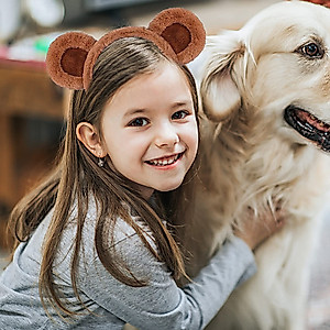 Degpum Brown Bear Ears Headband, Costume Headwear for Girls Women Men, Cute Headband Animal Headband for Party Costume Cosplay Decoration Makeup Washing Face Costume