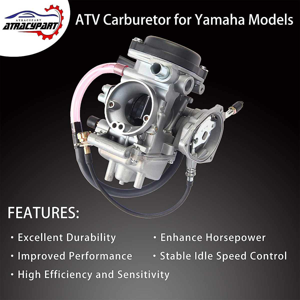 Carburetor Compatible with 2000-2006 Yamaha Big Bear 400 & Kodiak 400 YFM400, 2004-2006 Bruin 350, 2007-2012 Grizzly 350 450, 2006-2010 Wolverine 350 450 YFM 4x4 ATV Carb Replacement Parts