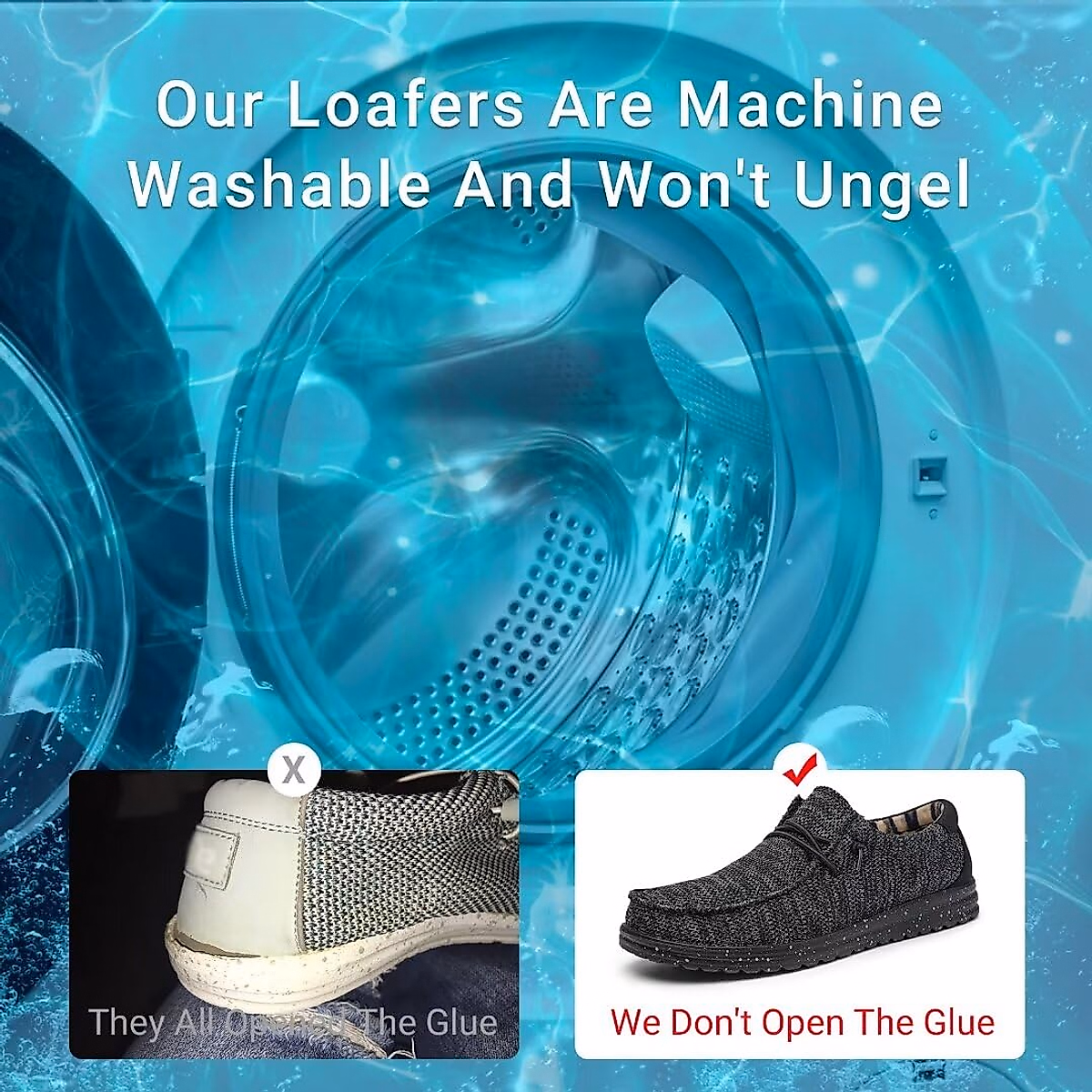 Mens Machine-Washable Casual Loafers, Men Slip On Comfortable and Breathable Boat Shoes for Work, Casual, Walk, Traveling, Beach, Gifts for Men, Zapatos Mocasines para Hombre