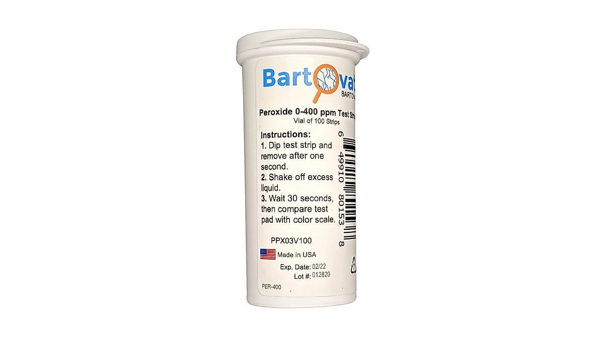 Bartovation H2O2 Test Strips 0-400 ppm | Accurate & Fast