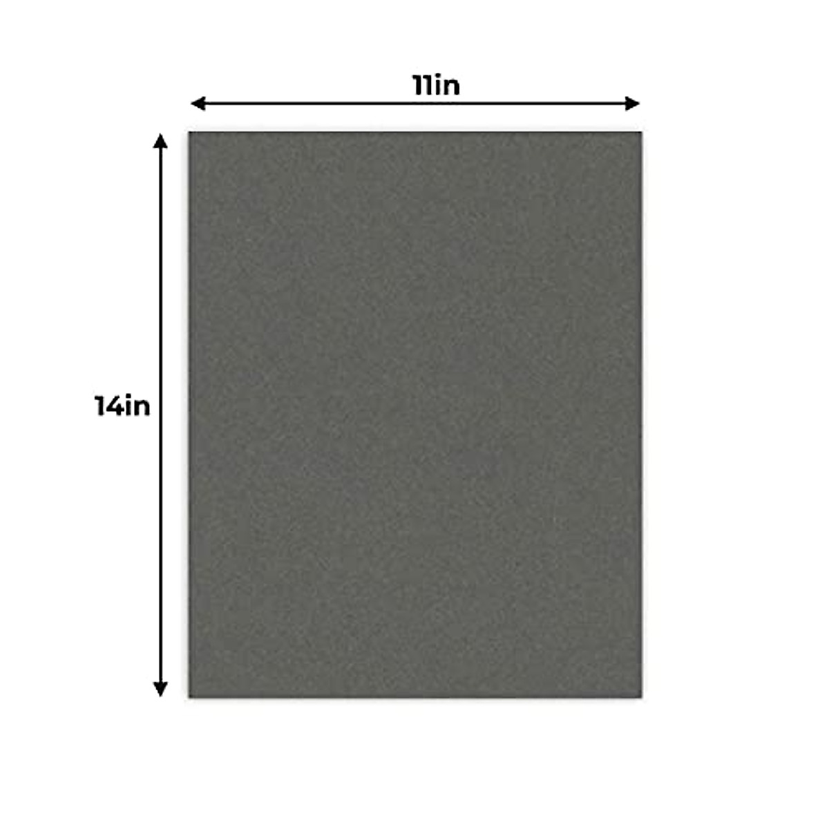 Charcoal Grey 11x14 Backing Board - Uncut Photo Mat Board (10-Sheets)