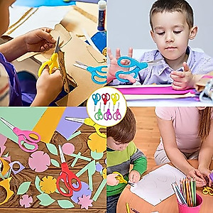 5" Kids Scissors, 6 Pack Blunt Tip Small Scissors Stainless Steel Safety Scissors, Comfort Grip Toddler Scissors for School Kids Classroom Children Craft Paper, School Supplies for Kids