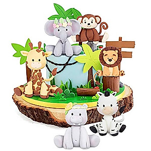 FUNSHOWCASE Jungle Animals Fondant Silicone Molds Sugarcraft Cake Decoration 6-count Height 2.6-3.6inch