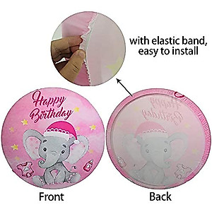 Leowefowa Luxurious Golden Birthday Round Backdrop Cover 6.5x6.5ft Gold Glittering Arch Background Stand Cover for Photography Men Women Birthday Party Banner Supplies Polyester Photo Booth Props