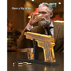 Gifts for Men Dad, 10.1 Oz Whiskey Decanter Set with 2 Glasses, Unique Dad Birthday Gift Ideas from Daughter Son, Personalized Liquor Dispenser for Liquor Scotch Bourbon Vodka