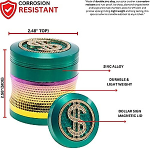 2.5'' Spice & Herb Grinder - Crusher for Dried Spices with Ease (Green)