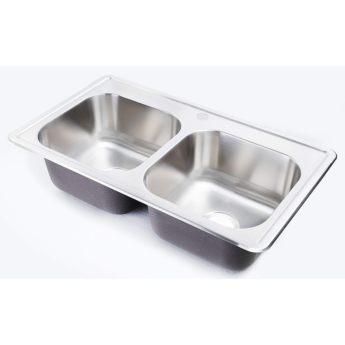 ZUHNE 33x19 Kitchen Sink Drop In for Mobile Homes, Stainless Steel Deep Double Bowl