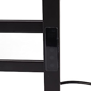 Fafeicy Digital Display Electric Heated Towel Rack with Thermostat, Wall Mounted for Bathroom, Punch Free Installation