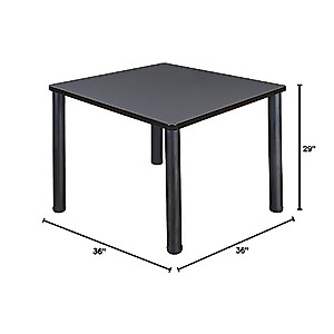 Kee 36" Square Breakroom Table- Grey/ Black