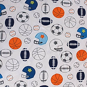 Nursery Crib Bedding Sheet for Baby Boy Arrow/Animal/Sports Fitted Crib Sheet (Sports 1)