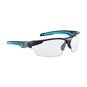 Bolle Safety 40301, Tryon Safety Glasses Platinum, Black/Blue Frame, Clear Lenses