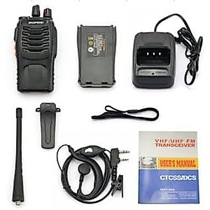 BaoFeng BF-888S Two Way Radio with Built in LED Flashlight (Pack of 4) + USB Programming Cable (1PC)