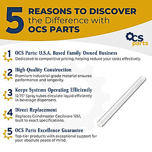 OCS Parts 1261 Spray Tube for Crathco Bubblers and Cold Beverage Dispensers | 5 Gallon Spray Tube Compatible Replacement for Grindmaster Cecilware 1261