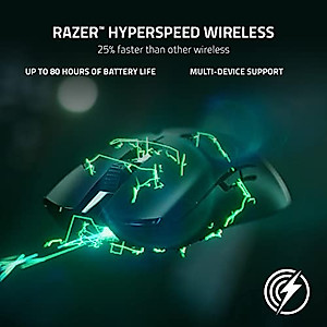 Razer Viper V2 Pro HyperSpeed Wireless Gaming Mouse: 59g Ultra-Lightweight - Optical Switches Gen-3-30K Optical Sensor - On-Mouse DPI Controls - 80hr Battery - USB Type C Cable Included - White
