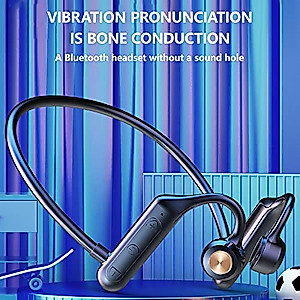 Gspmoly Wireless Bluetooth Headset Bone-Conduction Headphones Bluetooth 5.3 Wireless Earbuds Sport, Fashion Wireless Earphones Earbuds Headset for Workouts & Running