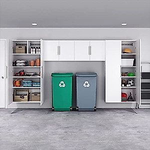 Prepac HangUps 30" Upper Garage Cabinet, Bathroom Cabinet Wall Mount, Laundry Cabinet, Kitchen Wall Cabinet, Ideal for Garage, Kitchen and Laundry Organization 30" W x 24" H x 16" D, White