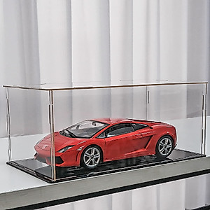kivcmds Clear Acrylic Display Case for 1:18 Scale Model Cars,Self-Assembly,Countertop Cube Showcase Storage for Collectibles Toy