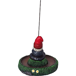 World of Wonders Ol' Smokey Gnaughty Gnomes Series Garden Gnome Incense Holder | Meditation Gifts for Your Home Office | Home Fragrance Products and Aroma Therapy - 7.5"