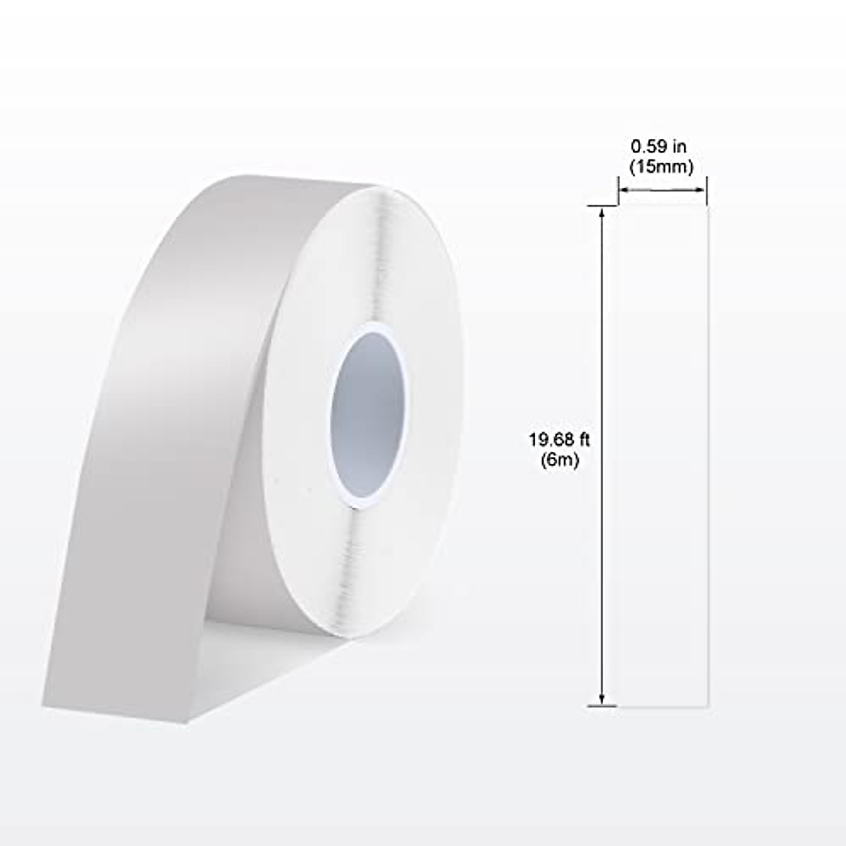 Label Maker Tape SUPVAN E10 Adapted Label Print Paper Size Continuous 0.59inx19.68ft Thermal Laminated Waterproof Self-Adhesive Multipurpose Labeling Tape Replacement