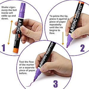 AROIC 36 Pack Paint Pens for Rock Painting - Write On Anything. Paint pens for Rock, Wood, Metal, Plastic, Glass, Canvas, Ceramic & More! Low-Odor, Oil-Based, Medium-Tip Paint Markers