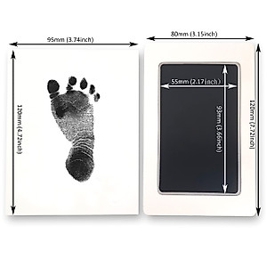 MIMOSA MOMENTS Set of 2 Mess-Free Clean Touch Ink Pads for New-Born Baby Handprint, Footprint and Pet Paw Print (Black)