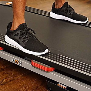 Sunny Health & Fitness Folding Treadmill for Home Exercise with 265 LB Capacity, Device Holder, Bluetooth Speakers and USB Charging - SF-T7917, Gray