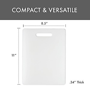Dexas NSF Polysafe Cutting Board with Handle, 8.5 by 11 inches, White