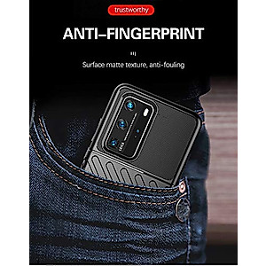 DFTCVBN Phone Case for Huawei P40 Pro Case, Huawei P40Pro ELS-N04 Case, Military Grade Shockproof Rugged Shield Anti-Scratch Soft TPU Back Cover Cases for Huawei P40 Pro Black