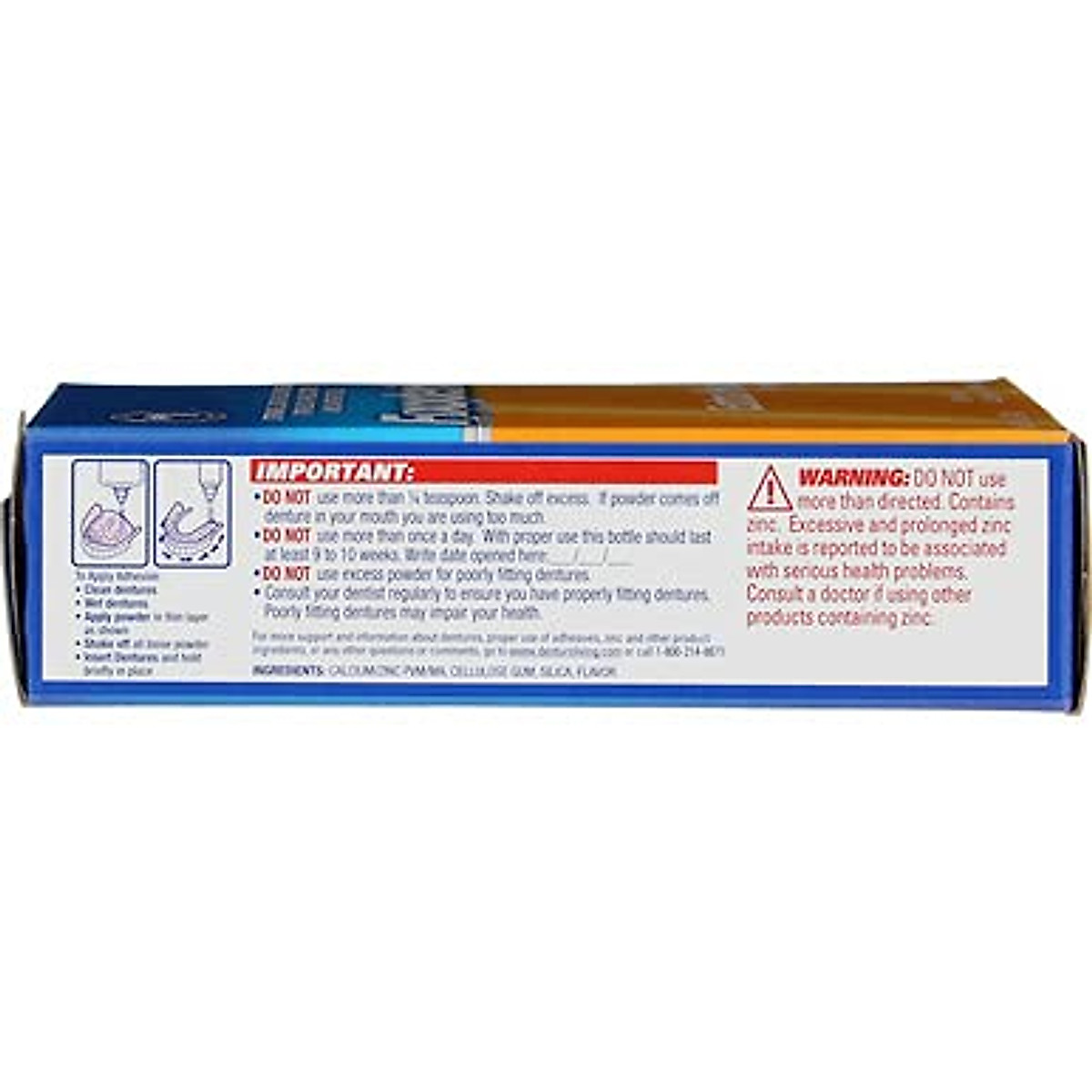 Fixodent Denture Adhesive Powder Extra Hold - 1.6 oz, Pack of 3