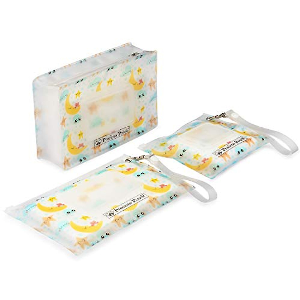 Precious Pouch Best Refillable Wet Wipe Dispensers Portable, Lightweight and Travel Friendly. (Twinkle Little Star, Complete Set - Extra Large, Slim & Mini Pouch)