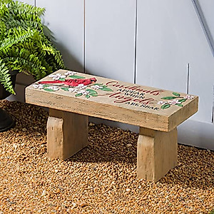 Cardinals Appear Memorial Outdoor Garden Bench | Birds and Flowers | Furniture for Patio Porch Lawn Park Deck Gravesite | Loss of Loved One | Pet Dog Cat