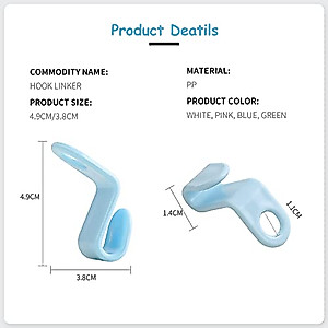20 Pieces Clothes Hanger Connector Hooks, Outfit Hangers Extender Linking Hook Clips Velvet Huggable Hangers Drop Connecting Grip Heavy Duty Cascading Clothes Space Saving Organizer, 4 Colors