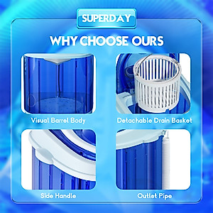 Superday Mini Portable Washing Machine, Single Tub Compact Washing Machine with Spin Cycle, 5.7LBS Washing Capacity Small Electric Washer Machine for Home, Apartments, Outdoor, RV, Dormitory, Blue
