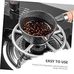 SHOWERORO Mini Hot Oil Pan Butter Warmer Pot Baking Heating Holder Lead Melting Pot Milk Pan Pasta Pot Milk Saucepan Cast Iron Pot Omelette Pan Frying Pan Small Tools Baby Wooden With Cover