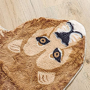 Lion Print Rug Faux Animal Printed Rug Cowhide Skin Carpet Cheetah Area Rugs Kids Rugs for Playroom Livingroom, 2.3 x3.6 Feet (Brown)