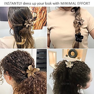 Luvearo Nonslip Matte Flower Hair Claw Clips - Aesthetic Plumeria Accessories for Women with Thick or Thin Hair