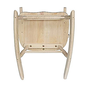 IC International Concepts Juvenile Rocker, Solid Wood Child's Rocking Chair, Sturdy and Durable Furniture for Kids Room or Nursery - Unfinished