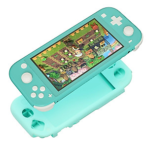 Switch Lite Coral Accessories, Soft Silicone Case for Nintendo Switch Lite with Screen Protector and 6 Thumb Grips - Coral
