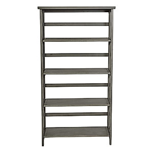 OSP Home Furnishings Hillsboro 5-Shelf Bookcase, Grey Wash