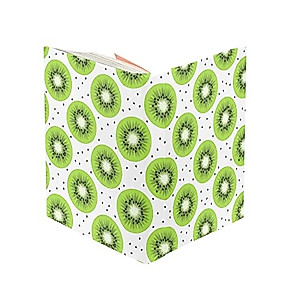 TODIYADDU Sliced Kiwi Fruits Book Covers for Soft Cover Books Waterproof No Glue Section Easy to Put On Washable Fabric Teacher Student Book Cover (Green)