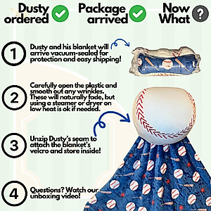 Blanket Buddies Stuffed Baseball with Blanket Inside: 3-in-1 Pillow, Blanket, and Friend - Lovable 14" Baseball Plush with 60" x 40" Detachable Cozy Baseball Blanket Inside! (Baseball)