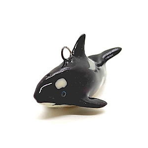 SSJSHOP Whale Orca Micro Tiny Dollhouse Figurines Ceramic Hand Painted Animals Collectible Small Gift Home Garden Decor