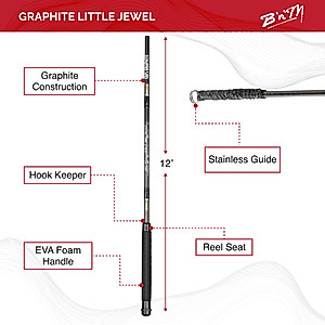 B&M GLJ12 Little Jewel Telescopic Rod, 12-Feet, 4 Pc (Telescopic)