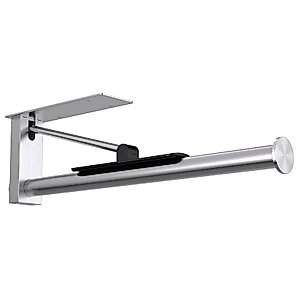 Kitchen Paper Towel Holder - One-Hand Tear Under Cabinet Stick-on Towel Rack for Hanging Paper - First Apartment Essentials Wall Mount Self Adhesive Stainless Steel Papertowel Rack, 1 Pack